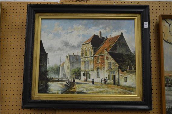 L. Roth | Dutch street scene with figures | MutualArt