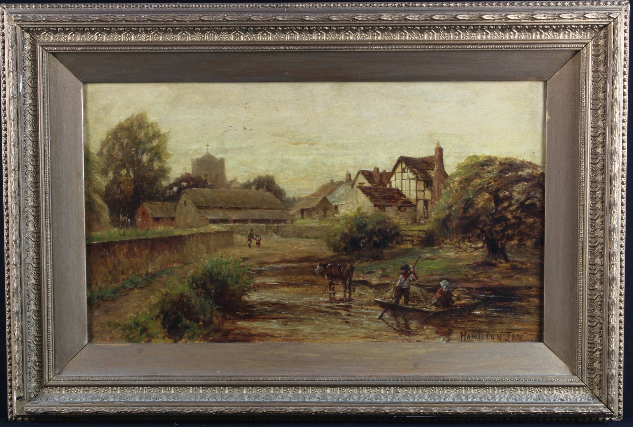 Hamilton Jay | depicting a landscape with a church and old houses ...