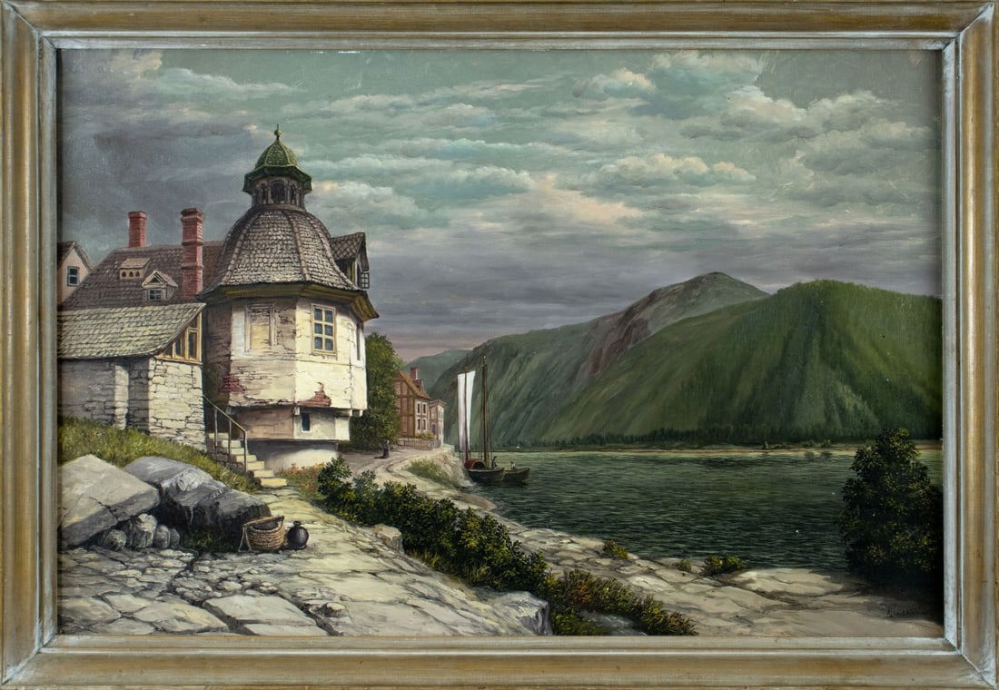 Albert Nemethy | Coastal Town Scene | MutualArt