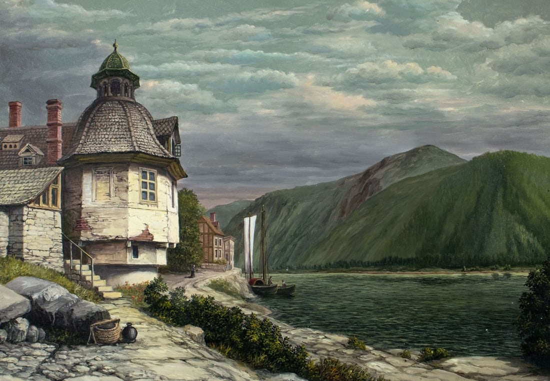 Albert Nemethy | Coastal Town Scene | MutualArt