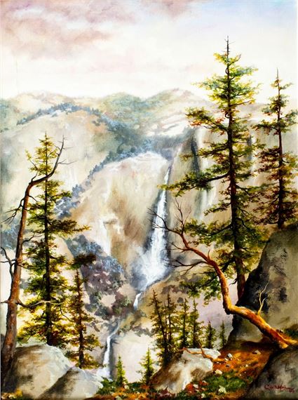 Calvin Canepa | Waterfall Landscape (1985) | MutualArt