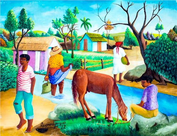 Raymond Jacques | Haitian Village Scene (1972) | MutualArt