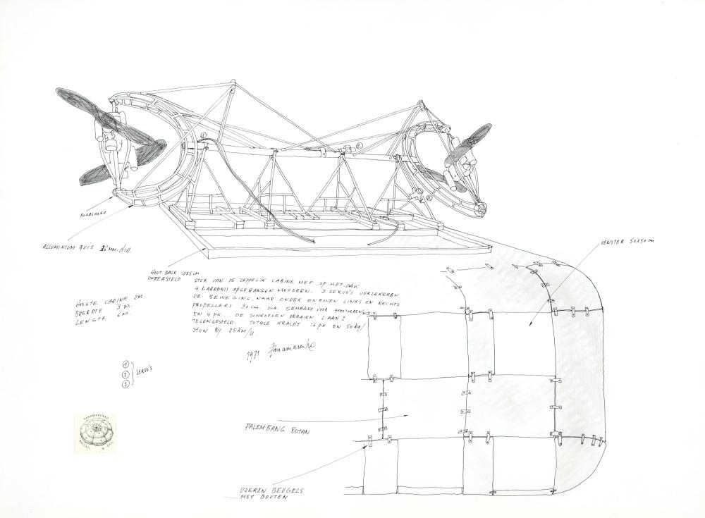 Panamarenko | Study for Zeppelin Cabin (1971 (1971) | MutualArt