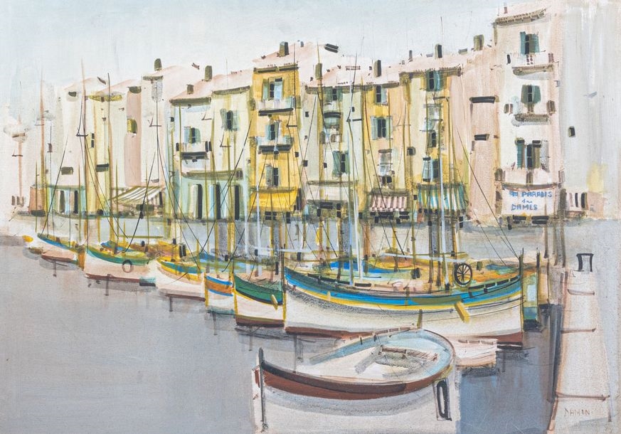 Georges Damin | The port of Saint-Tropez | MutualArt