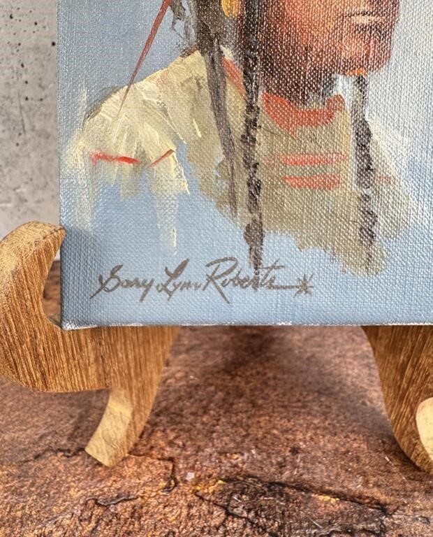 Gary Lynn Roberts | Gary Lynn Roberts Oil on Canvas Indian Painting ...