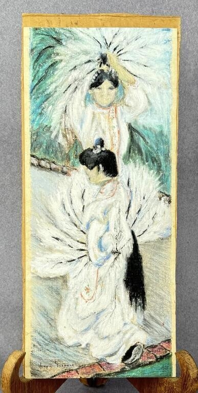 Leon Gaspard | Leon Gaspard Fan Dancers Pastel Drawing | MutualArt