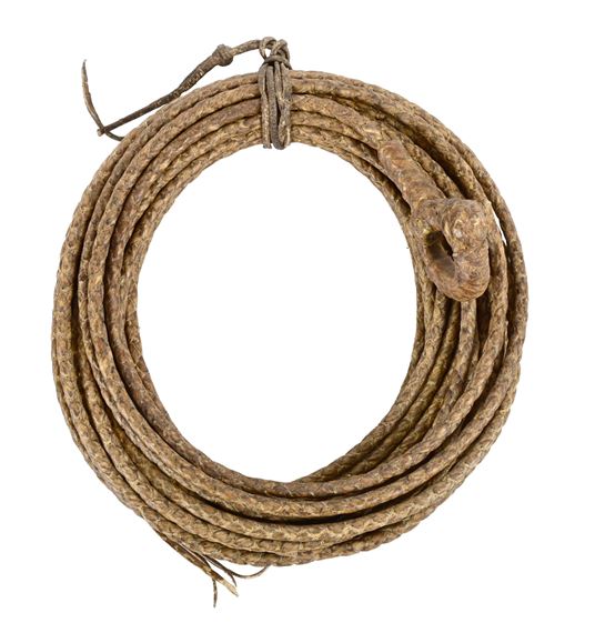 Hondo | Antique 4 plait rawhide reata with large hondo. Estimated ...