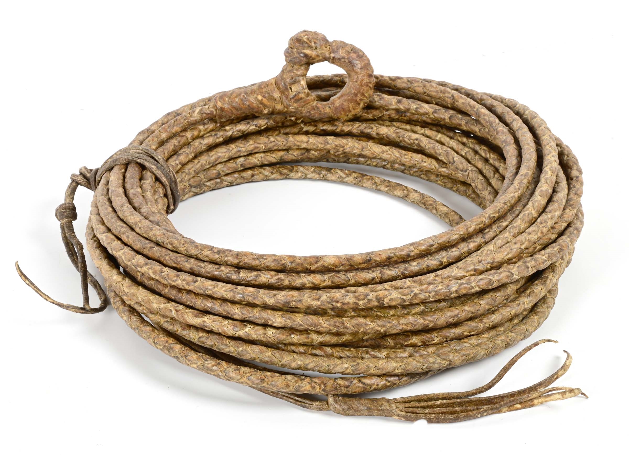 Hondo | Antique 4 plait rawhide reata with large hondo. Estimated ...