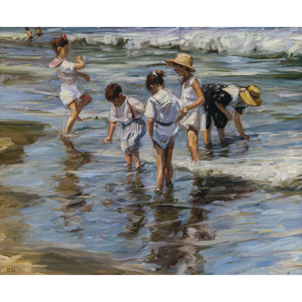 Susan Doyle | Children playing on the beach (20) | MutualArt