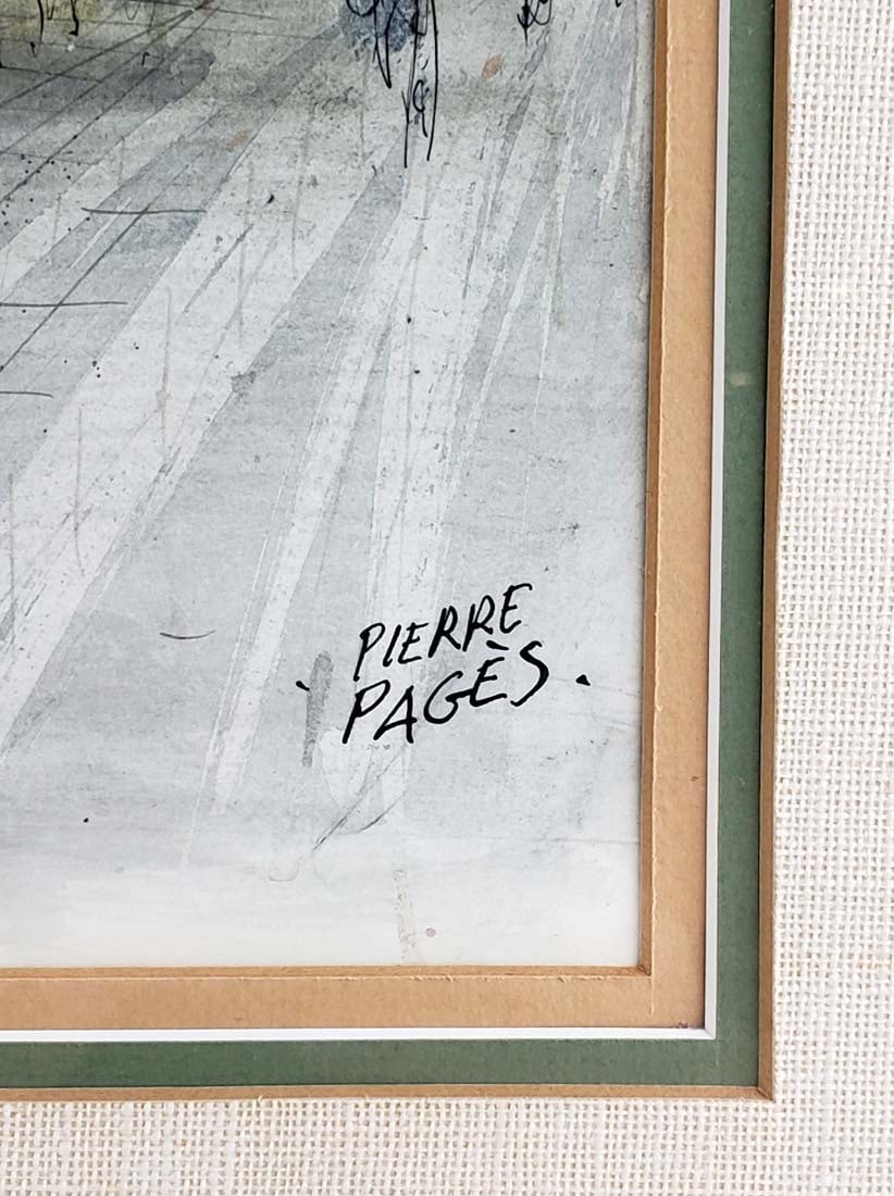 Pierre Pages | Pierre Pages Watercolor of Notredame Signed | MutualArt