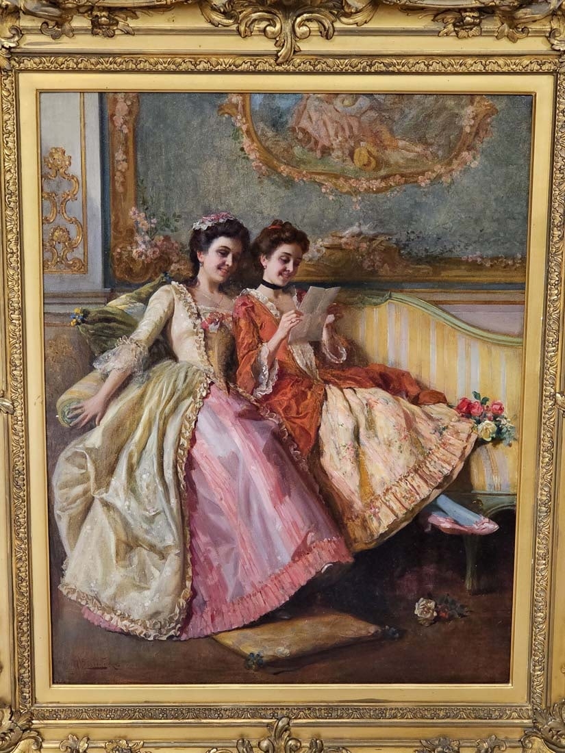 Antonio Zoppi | Portrait Of Girls Reading A letter (19) | MutualArt