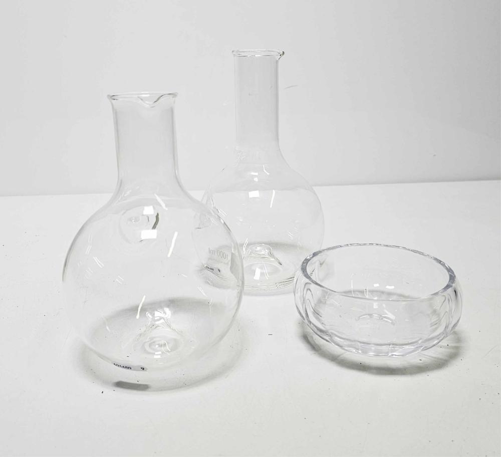 Georg Jensen | Two scientific glass flasks together with Georg Jensen ...