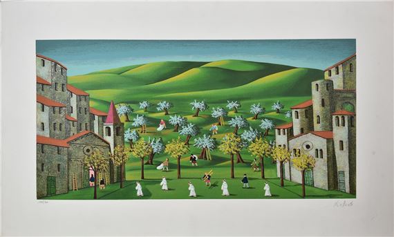 Norberto Proietti | Norberto Proietti RACCOGLITORI DI OLIVE serigrafia ...