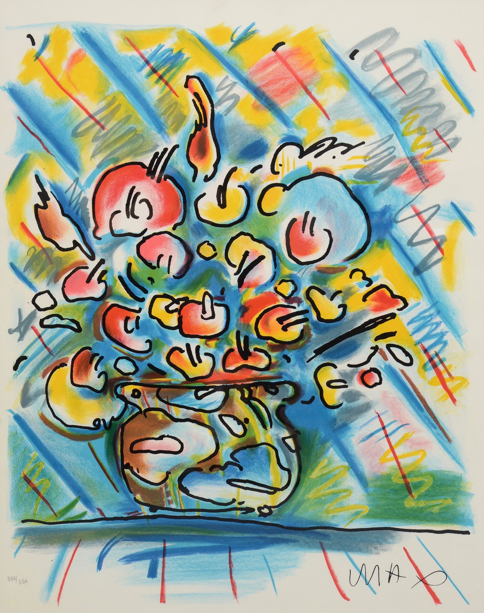 Peter Max | Peter Max VASE OF FLOWERS Lithograph (1978 - 1979) | MutualArt