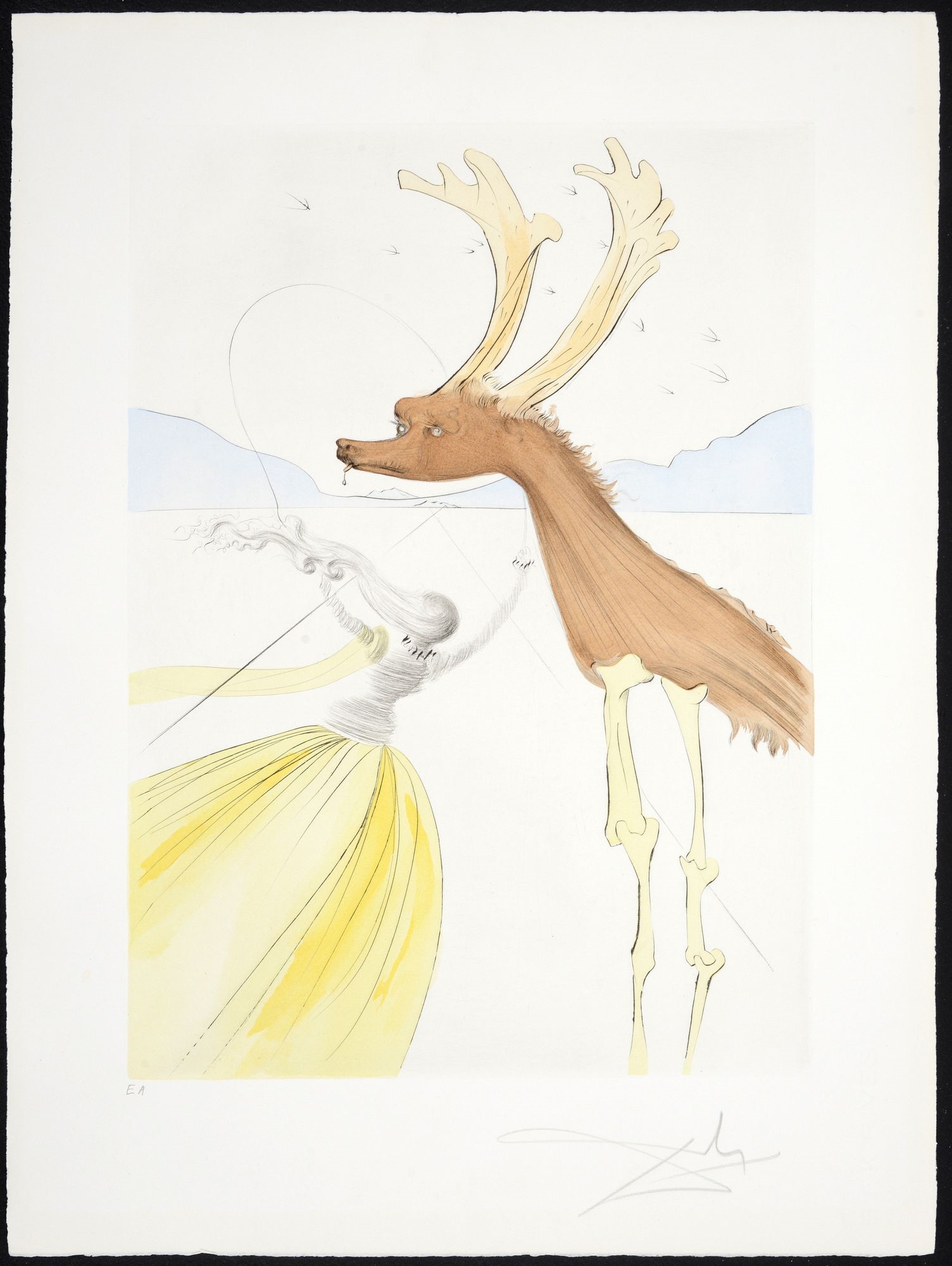 Salvador Dalí | Salvador Dali NAPHTALI (12 TRIBES OF ISRAEL) Etching (1972) | MutualArt