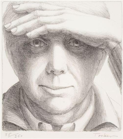 George Tooker | George Tooker SELF PORTRAIT Lithograph (1950s) | MutualArt