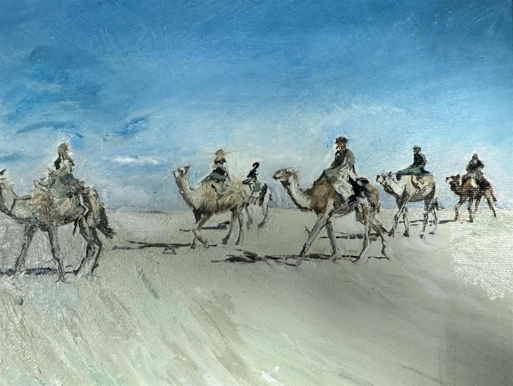 Ofra Friedland | Camels in landscape | MutualArt