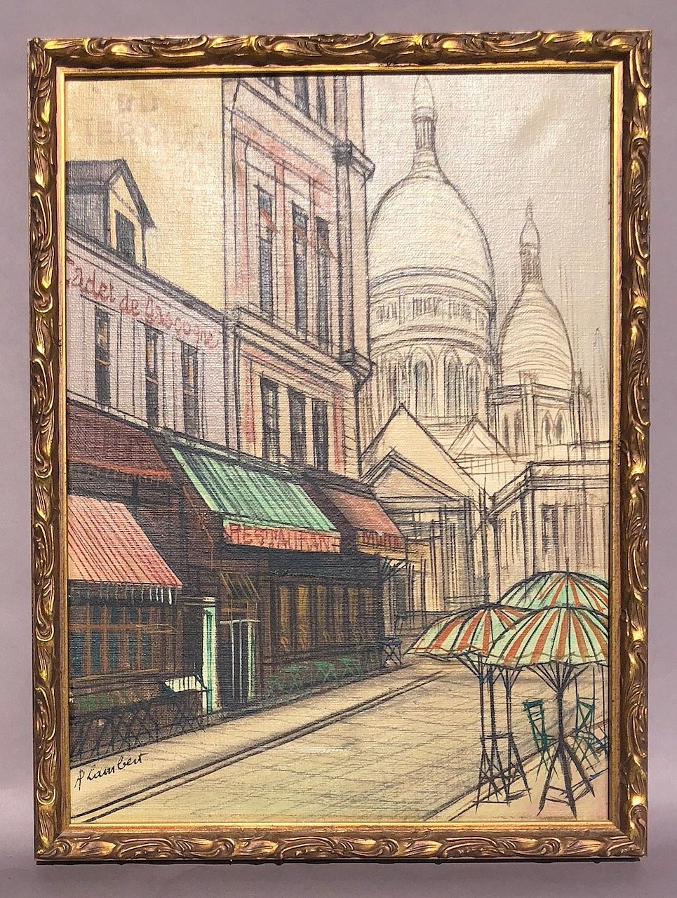 Paul Lambert | Paris Street scene with Church | MutualArt