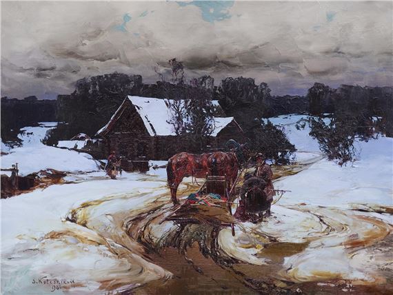 Stepan Fedorovich Kolesnikov | Winter evening (1930) | MutualArt