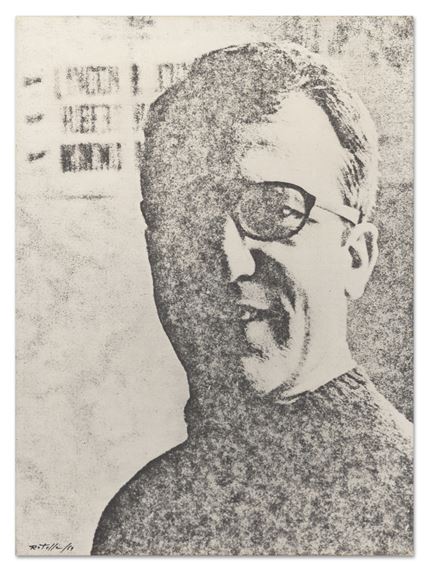 Mimmo Rotella | Portrait de Pierre Restany (1965) | MutualArt