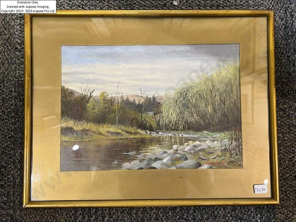 John Douglas Perrett | Vintage Riverscape | MutualArt