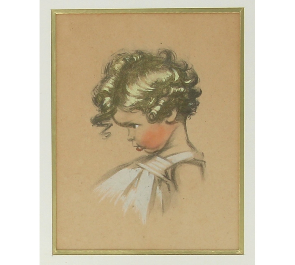 Germaine Bouret | Portrait de fillette boudeuse | MutualArt