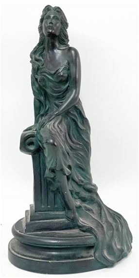 Alice Heath | a plaster cast sculpture of a lady seated on a column in ...