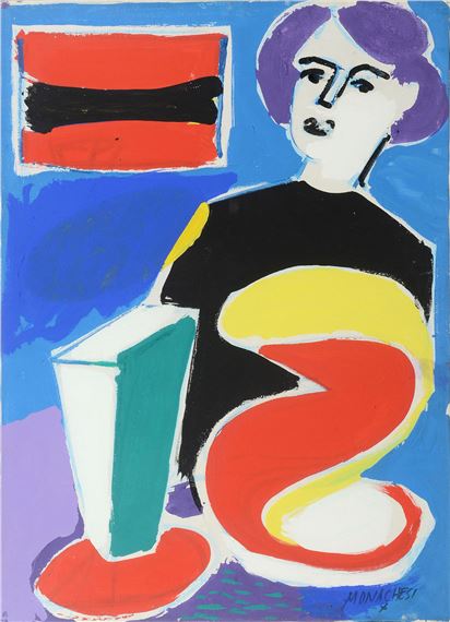 Sante Monachesi | Portrait with sculpture 1930-35 (1970s) | MutualArt