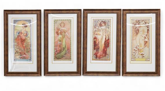 Alphonse Mucha | Set of Four Framed Limited Edition Prints by Mucha ...