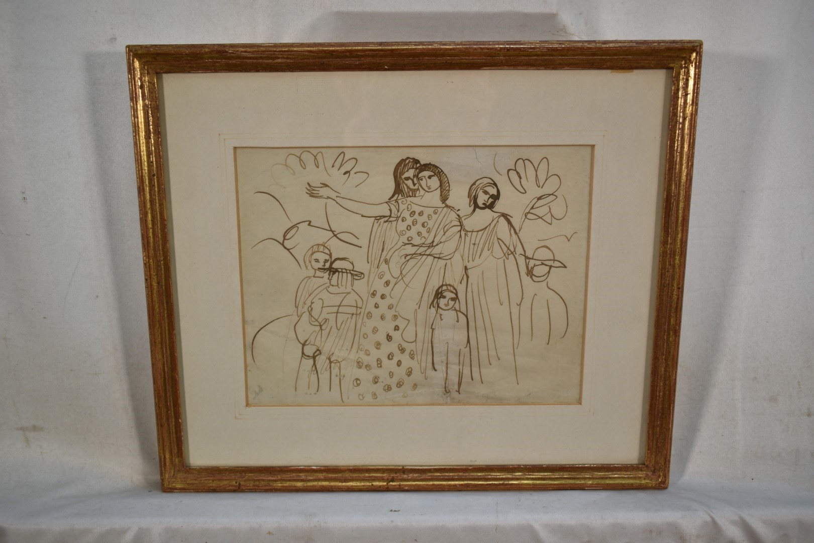 Augustus Edwin John | pen and ink sketch of figures | MutualArt