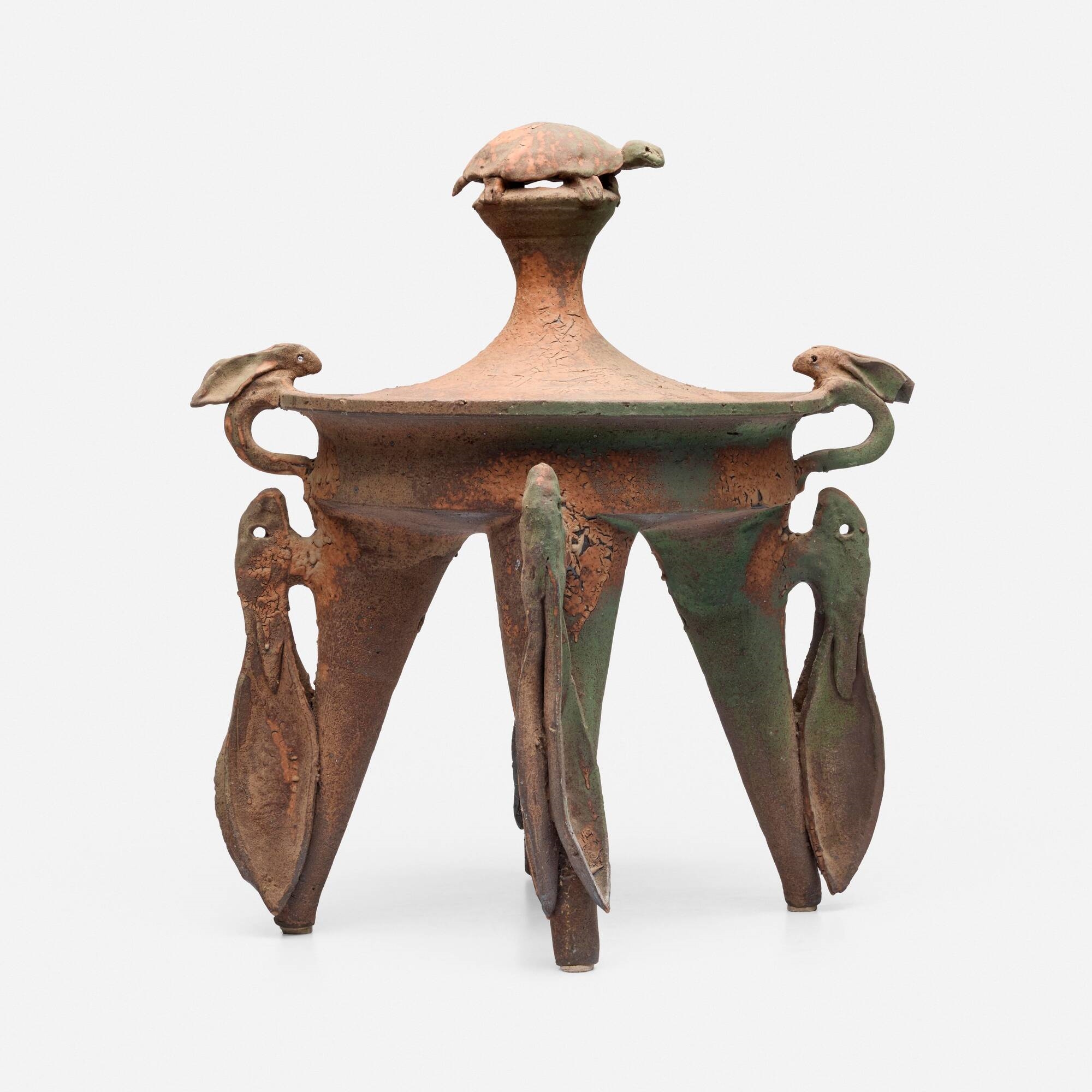 Ken Ferguson | Four-Legged Vessel with Hare and Turtle (Circa 1990 ...