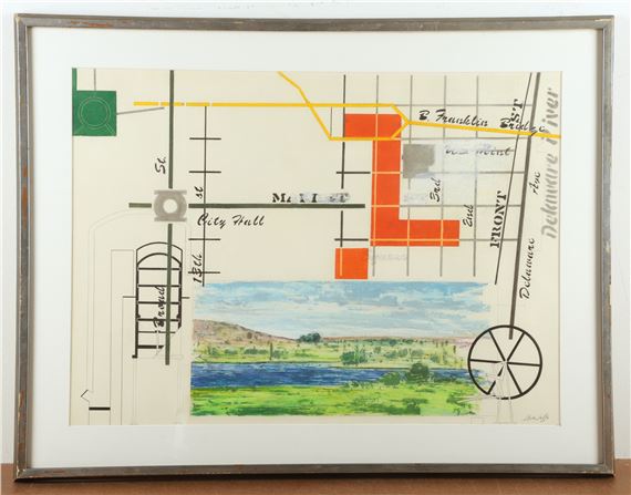 Steve Jaffe | Steve Jaffe Abstract Philadelphia Map Painting | MutualArt