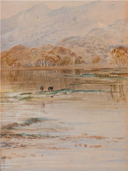 Cornelius Pearson | Cows walking along the marshes (1933) | MutualArt