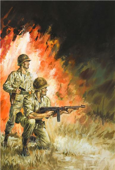 Sam Peffer | An original illustration of soldiers during a firefight ...
