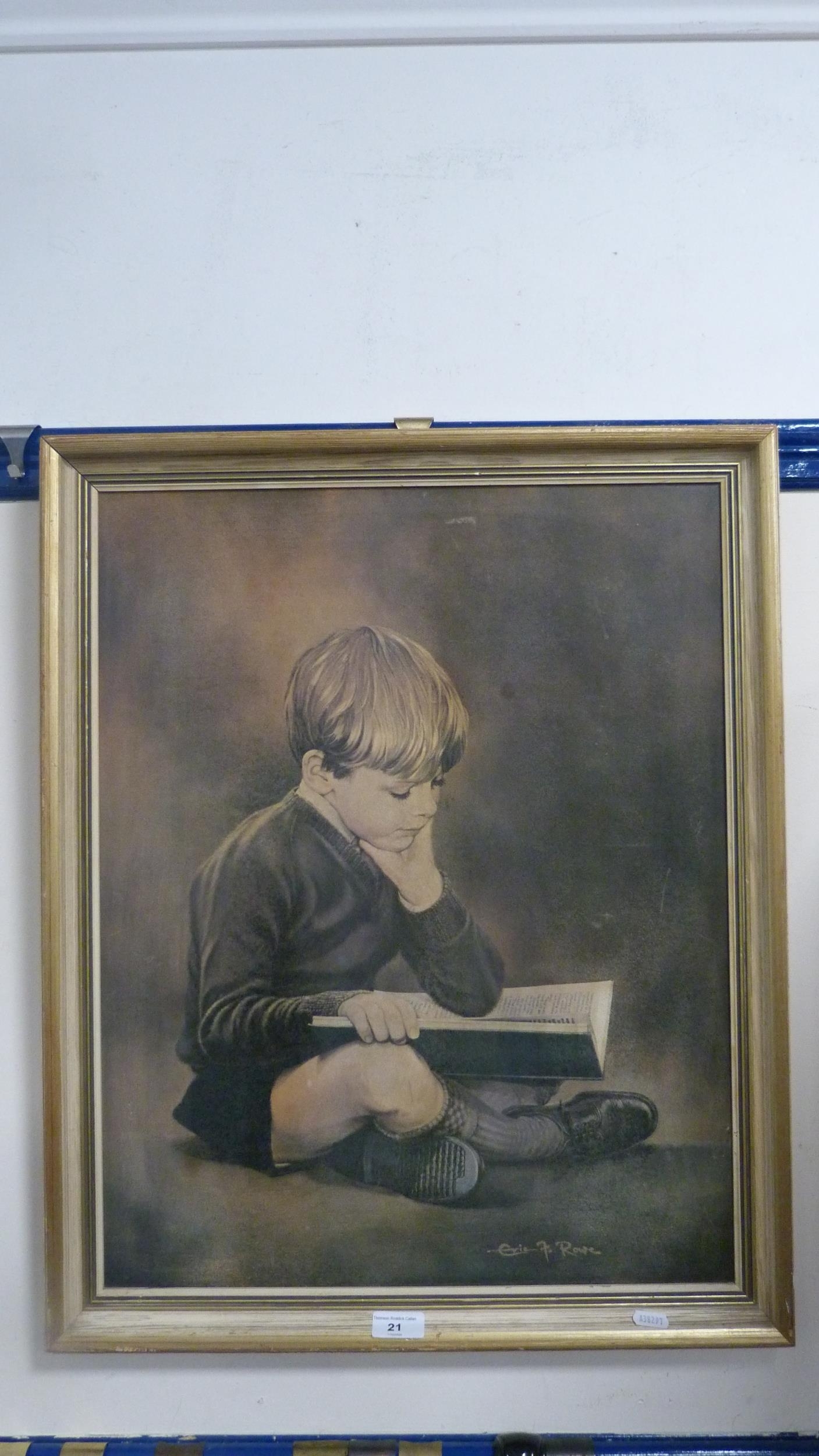 Eric F. Rowe | Boy reading | MutualArt