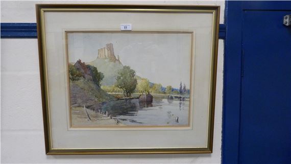 S. A. Harding | Castle and lake scene | MutualArt
