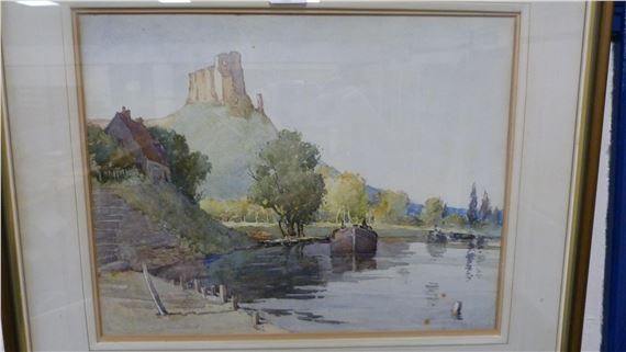 S. A. Harding | Castle and lake scene | MutualArt