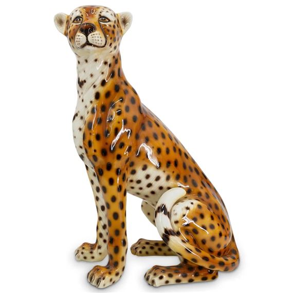 Italian School, 20th Century | Italian Porcelain Cheetah Sculpture ...