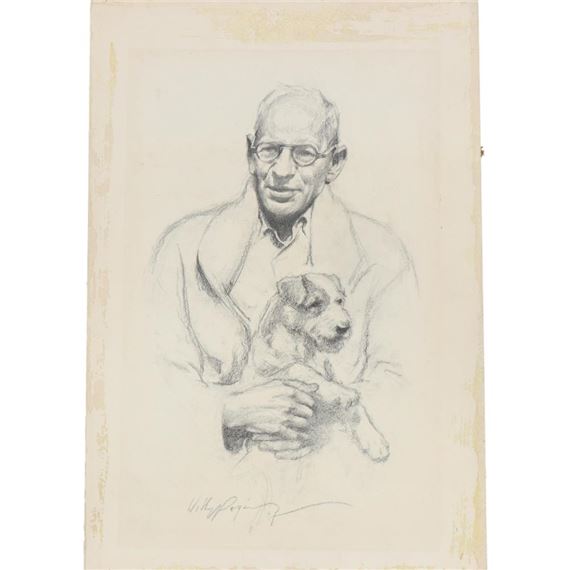 Willy Pogany | portrait of a man holding a Jack Russell Terrier dog (30 ...