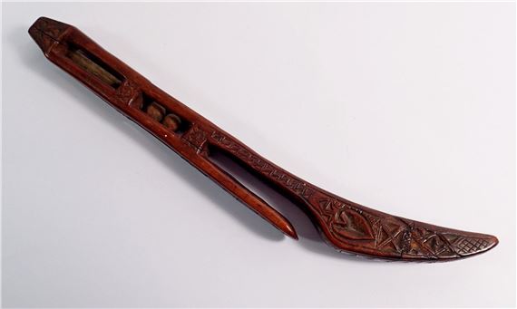 Stick | A Victorian treen knitting sheath or stick with carved ...