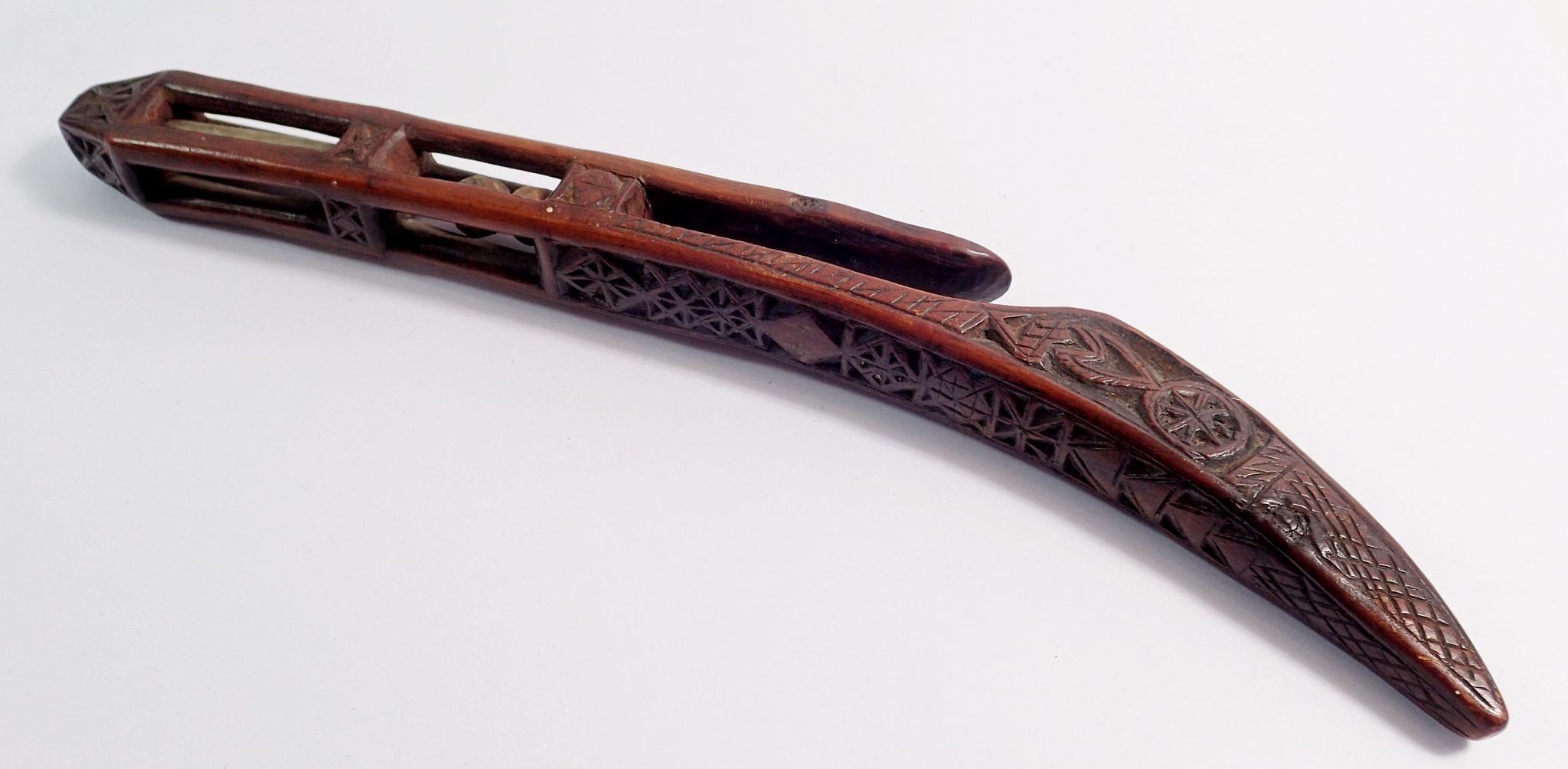 Stick | A Victorian treen knitting sheath or stick with carved ...