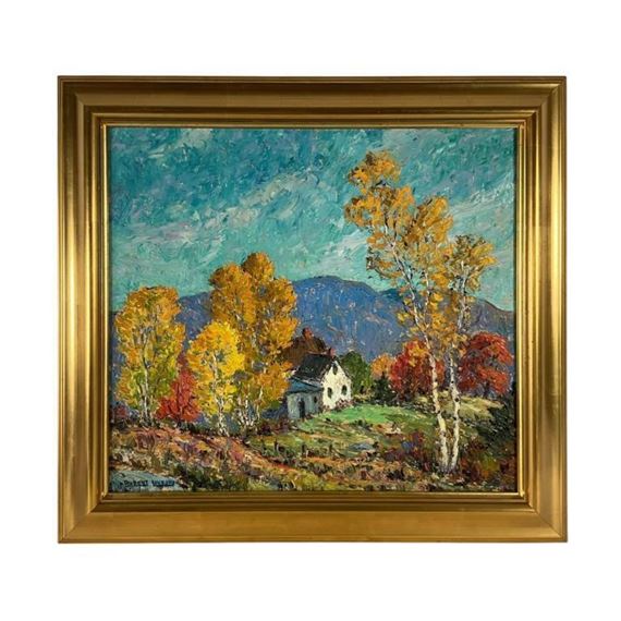 Rupert Scott Lovejoy | Framed oil painting depicting a pastoral autumn ...