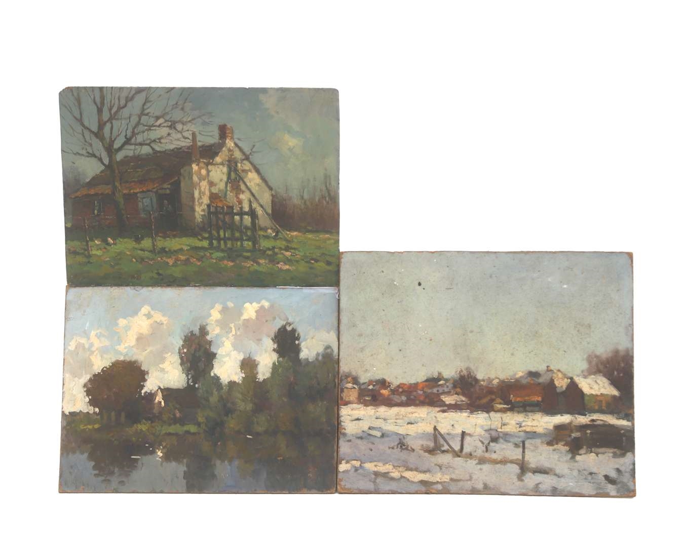 Cornelis Groeneveld | Drie schilderijen | MutualArt