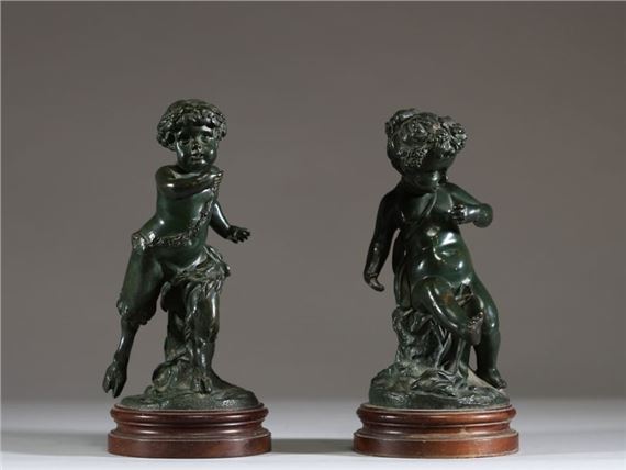 Claude Michel Clodion | Faune et Bacchus enfant (19th Century) | MutualArt