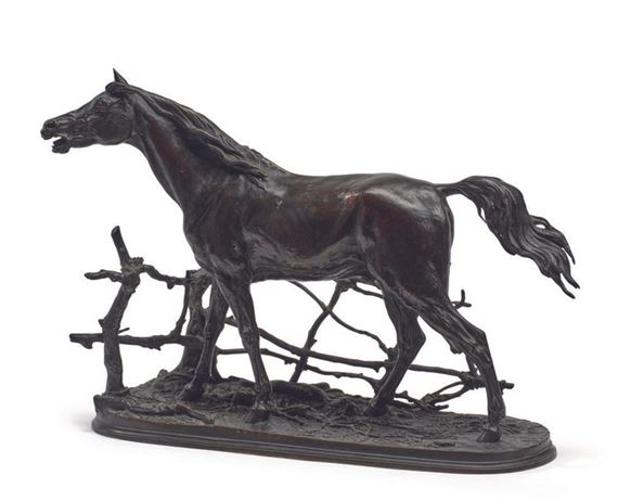 Pierre-Jules Mene | Horse at the gate | MutualArt