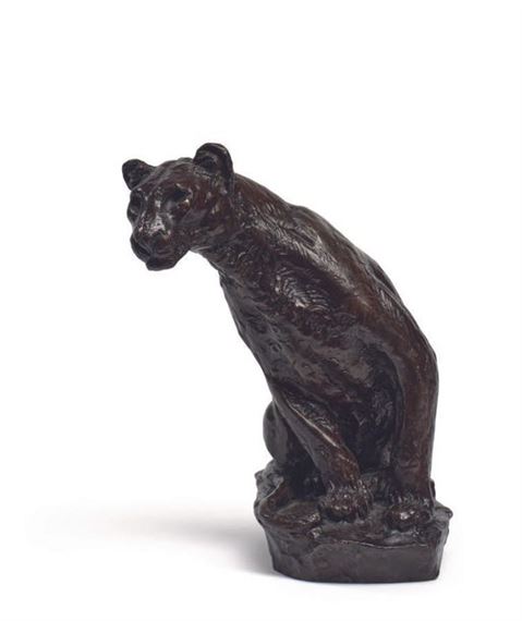 Roger Godchaux | Lioness on the prowl Bronze with shaded brown patina ...
