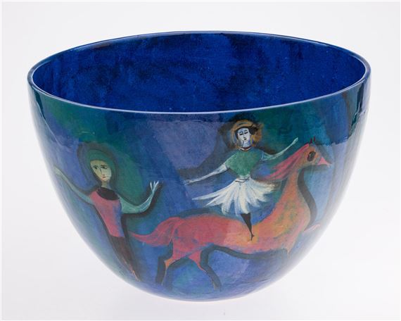 Polia Pillin | Large Glazed Ceramic Bowl with Circus Scene (1909 ...