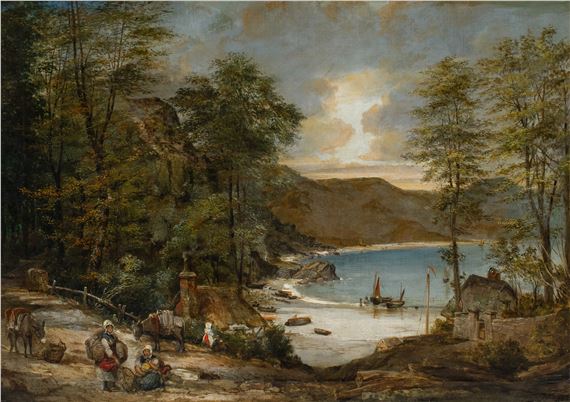 Edward William Cooke | Coastal landscape with fisherfolk on a path ...