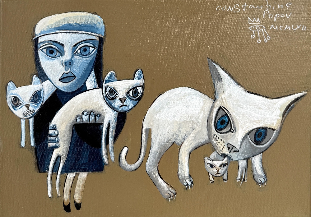 Constantine Popov | Maya with Cats | MutualArt