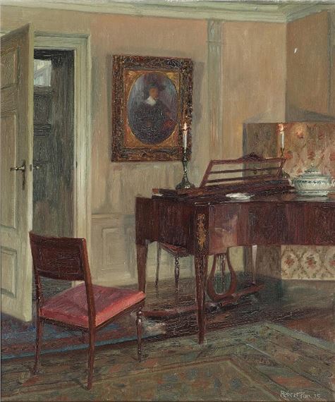 Robert Panitzsch | Interior with candles at the piano (1935) | MutualArt